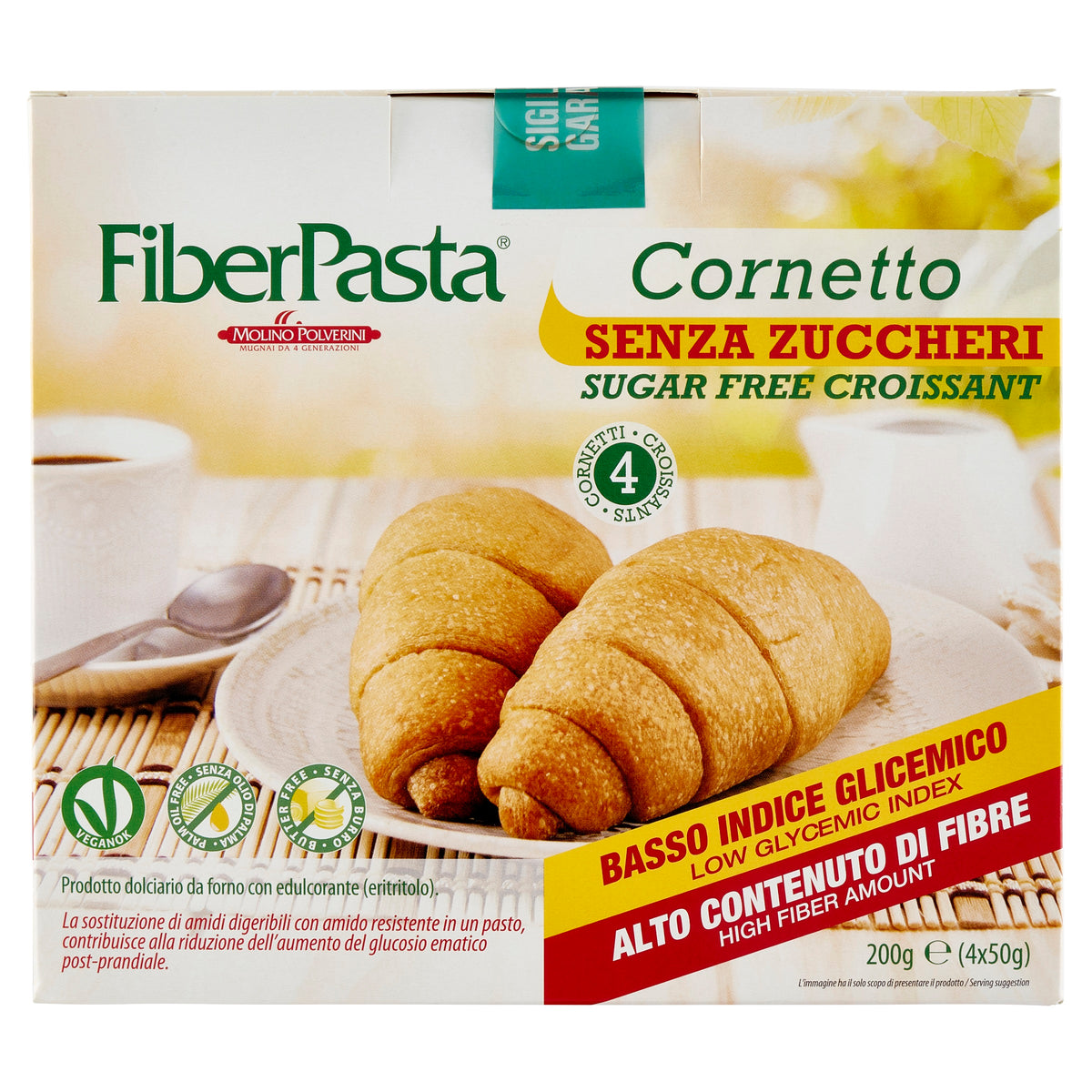 Cornetto Senza Zuccheri - conf. 4 cornetti – FiberPasta Shop