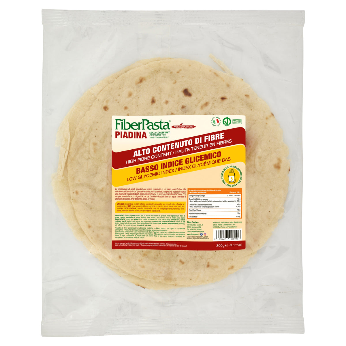 Piadina - conf. 3 piadine – FiberPasta Shop